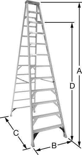 Industrial Hardware 149718 Step Ladders, Type 1AA, 12 Feet High x 36 ...