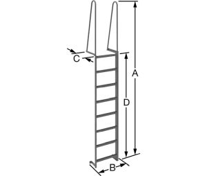 Industrial Hardware 137044 Top-Mount Ladders, 11 Feet High x 28" Wide x ...