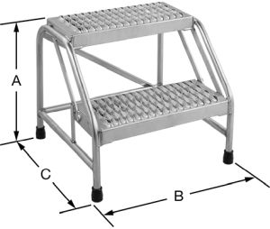 Industrial Hardware 148067 Aluminum Step Stool Serrated Steps 20" High ...