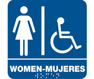 Industrial Hardware 46593 ADA-Compliant Restroom Signs, Blue, English ...