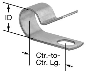 Industrial Hardware 81568 Galvanized Steel Loop Clamp 3/8" ID 1-1/4" Long