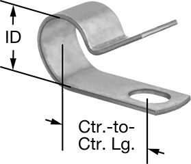 Industrial Hardware 123858 Galvanized Steel Loop Clamp 5/8" ID 1-1/2" Long