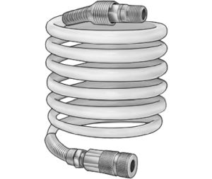 Industrial Hardware 100156 Retracting Air Hose with Fittings 1/4 ARO ...