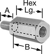 Industrial Hardware 42567 18-8 Stainless Steel Male-Female Hex Thread ...