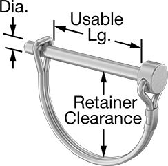 Industrial Hardware 10046 Wire-Lock Clevis Pins, Rounded Retainer with ...