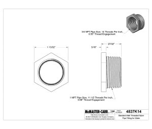 Industrial Hardware 202438 Standard-Wall Threaded Nylon Pipe Fitting ...