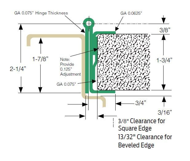 IVES 705-US32D-83-EPT 83" Full Moritse Full Wrap Pin and Barrel ...