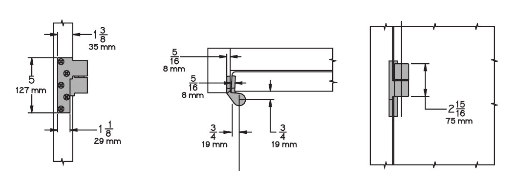 IVES 7215F INT-SP10 LH 3/4" Offset Intemediate Pivot only - Fire Rated ...
