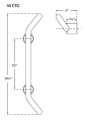 Ives 8322HD10 622 10 CTC Hands-Free Reversible Arm Pull - Matte Black