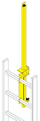 JL Industries LP-4 Ladder Mounted Safety Post-Safety Yellow Painted
