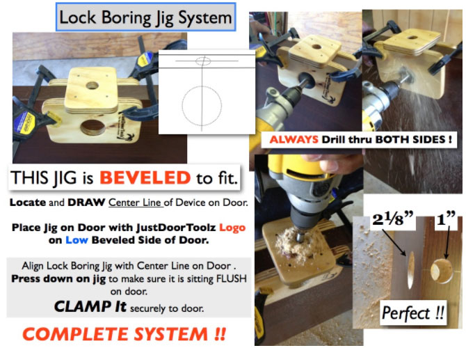 JustDoorToolz LBJ100 Lock Boring Jig Kit 2-3/8" Backset