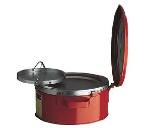 Justrite 10370 Steel Bench Can with Parts Basket - 1 Gallon - Red