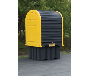 Justrite 28677 EcoPolyBlend™ IBC Outdoor Shed with Pallet - 372 Gallon