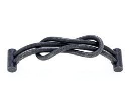 JVJ 65222 Iron Finish 128 mm Arched Square Knot Pull, Composition Zamac