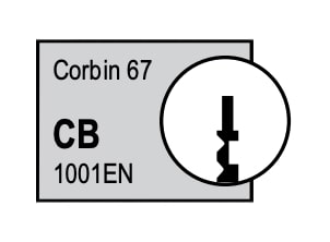Kaba Ilco 7076 4 CB 03-KD HRT 6 Pin Rim Cilynder with Corbin 67 Keyway ...