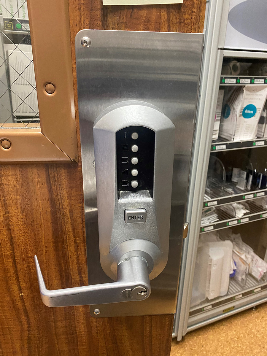 cipher lock (photo attached). It looks like it has a sargent core