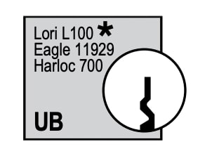 Kaba Ilco 7075 3 UB 04-KD VRT 5 Pin Rim Cilynder with Lori L100 Eagle ...