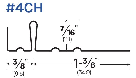 Legacy 4CHBR 38 Interlocking Metal Weatherstrip, Plain Rib Strip 1-3/4 ...