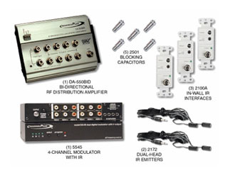 Linear 5555BID Bi-Directional RF Distribution Kit with 12-volt IR System