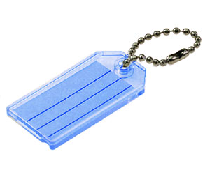 Lucky Line 2010030 Key Tag with Ball Chain, Plastic, 100/Display Box, Blue