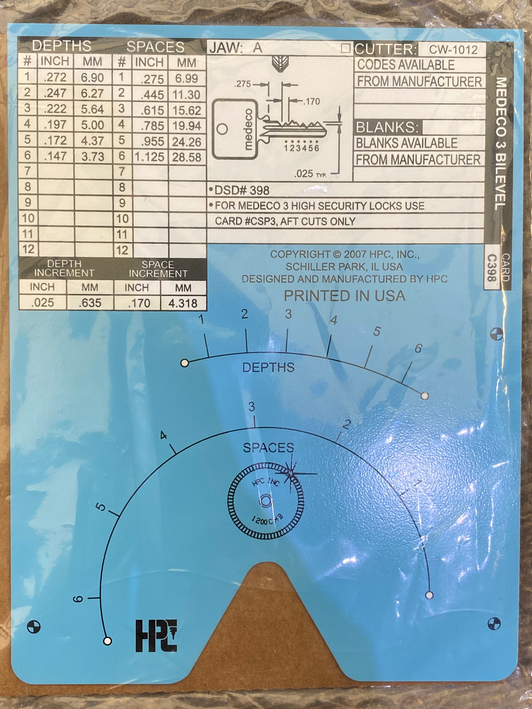 HPC C398 Medeco 3 Bi Level