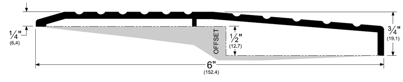 Pemko 257D 72in Dark Bronze Anodized Aluminum Ramp Threshold