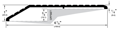Pemko 1571 10BE 6-1/4" Offset Saddle, Satin Bronze Powder Coated Aluminum