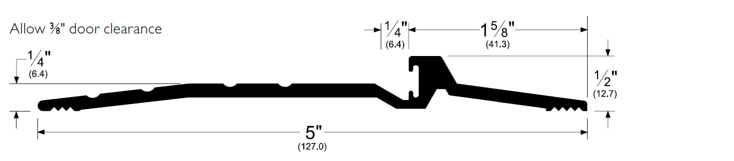 Pemko 2005A 72" Mill Finish Latching Panic Exit Saddle