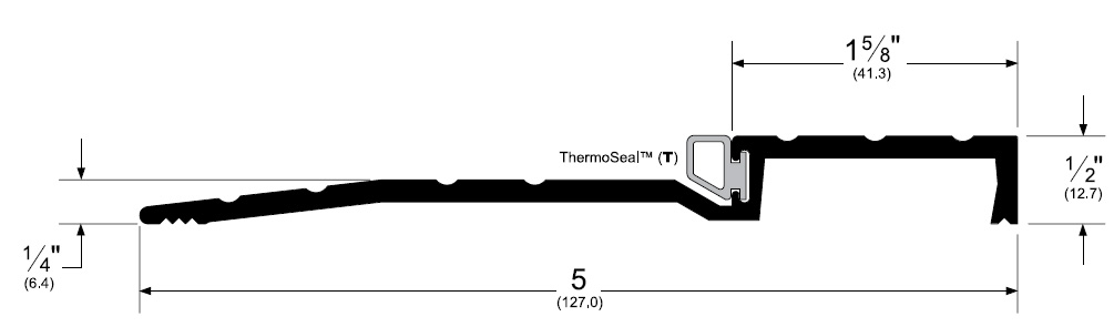 Pemko 2006AT 36" Mill Finish Latching Panic Exit Saddle with Black ...