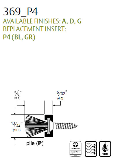 Pemko 369AP4 84" Mill Finish Aluminum Meeting Stile with Pile insert