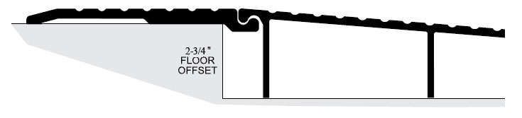 Pemko R2.75OSSA 72" Mill Finish Aluminum Modular Ramp Threshold