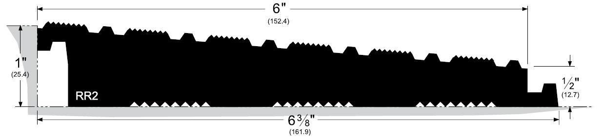 Pemko RR2 72" Rubber Ramp Threshold