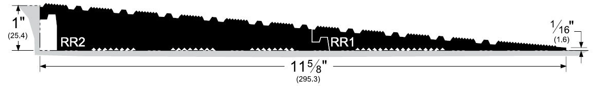 Pemko SBR1F 156" Fire Retardant and Styrene Butadiene Rubber Ramp Threshold