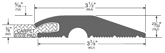 Pemko EV2320BL-36" Black Eco-V Commercial Threshold
