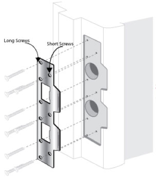 Pro-Lok ESP-130-B 11" x 1-5/8" Brass Strike Plate, Double Lip