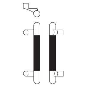 Rockwood RM2544-8 Offset Round Ends SoftMet™ - Santoprene™ Grip Pull