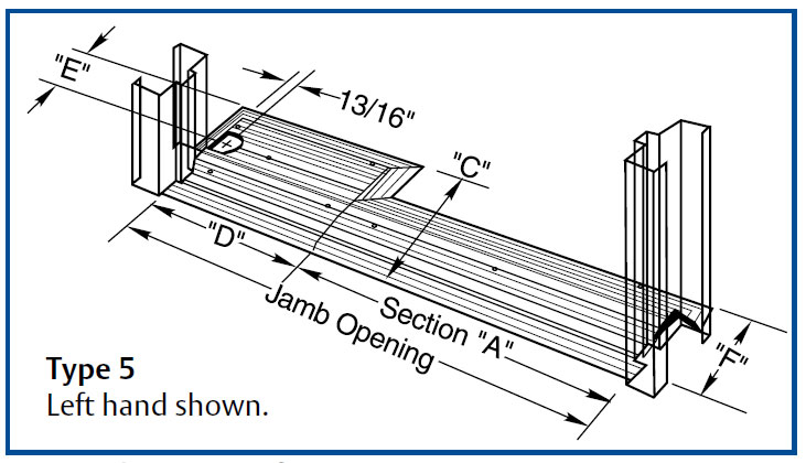 Rixson 5x500x28xAL Mill Finish Aluminum Type 5 Complete Threshold 1/2"H ...