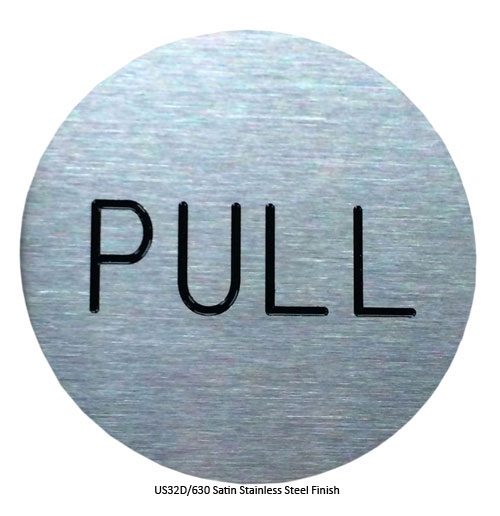 Rockwood RM1120L-630 PULL Indicator Plate - 2-1/2" Diameter - Adhesive ...