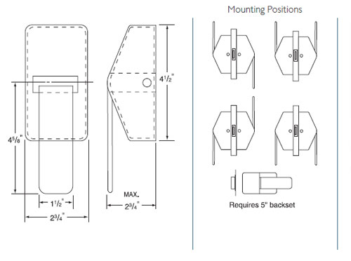 Rockwood 596ASA-US32DMS Hospital Push Pull Latch with ASA Strike - 5 ...
