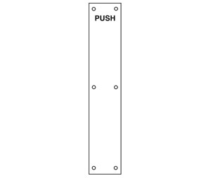 Rockwood RM1020H-630 Square Corner PUSH Plate - 4" x 22" - Screw Mount - Satin Stainless Steel