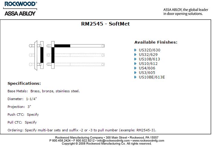 RM2545-26x16-10BE Offset Square Ends SoftMet Santoprene Grip Push Pull ...