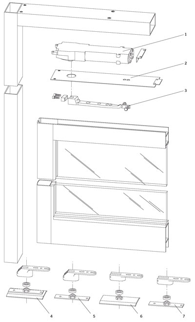 RTS-14 Concealed Overhead Closer Package
