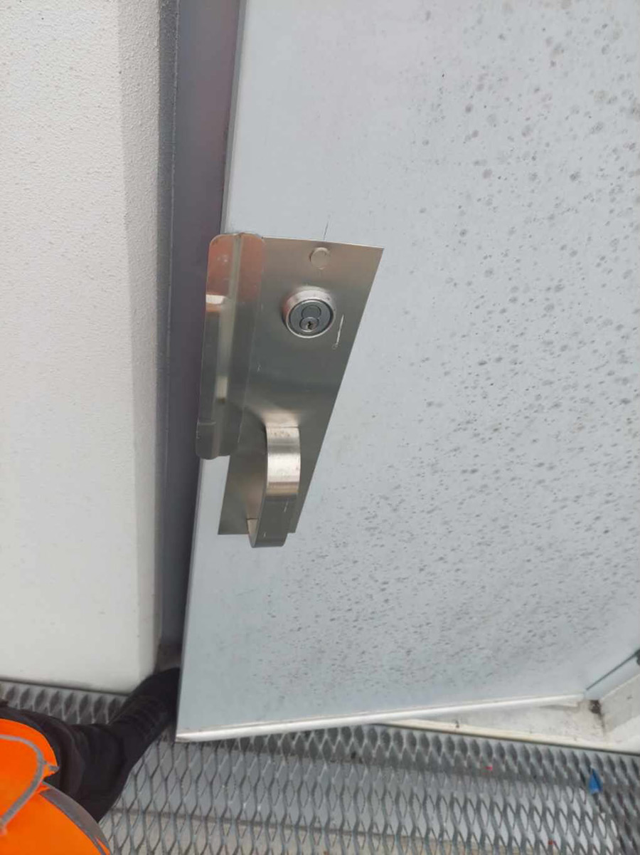 Alarmed Exit Device 8800 series with exterior pull trim stainless steel ...