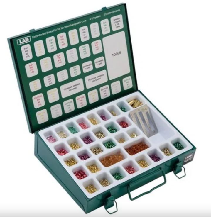 LAB BFK108 Pin Kit, A2 System SFIC Core, Color Coded (Metal Wedge)