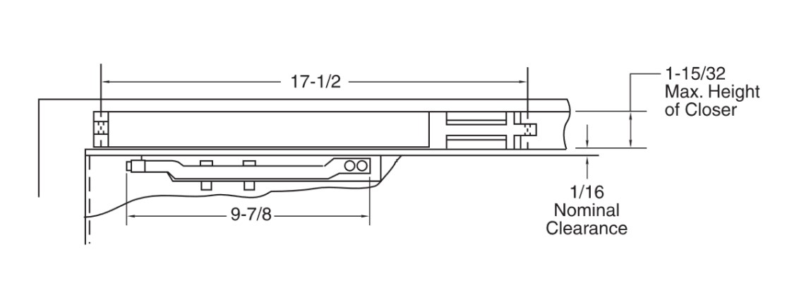 Rixson 80690A LAP Concealed Overhead Center Hung Closer, 90 Degree ...