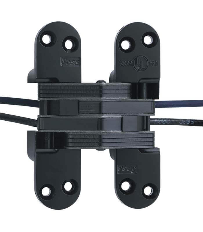SOSS 218PTUS19B Power Transfer Invisible Hinge 218 Series, Black E-Coated, 1-3/4" Minumum ...