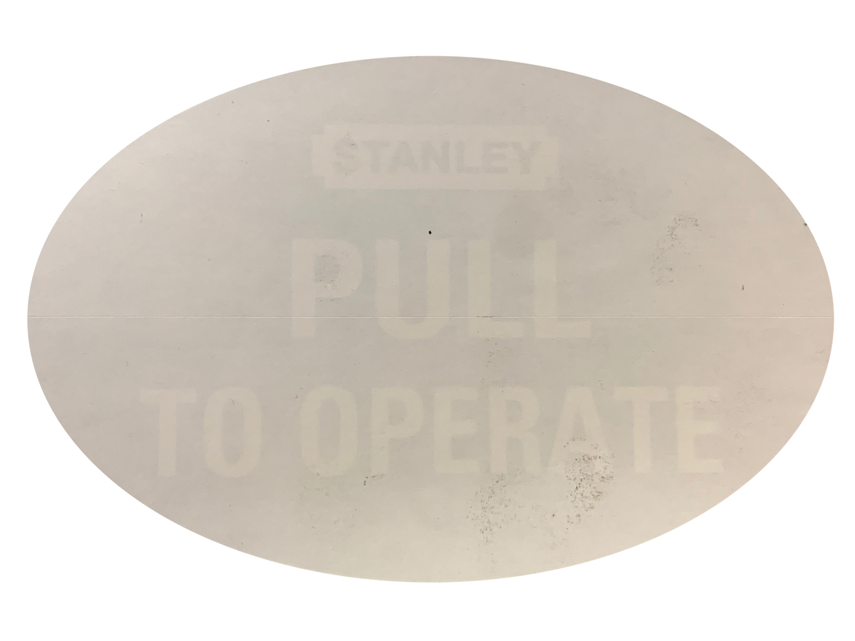 Stanley 412322 "PULL TO OPERATE" / "PUSH TO OPERATE" - Two Sided Decal