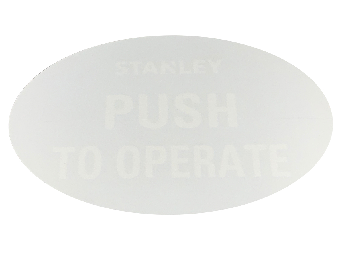 Stanley 412323 "PUSH TO OPERATE" / "PULL TO OPERATE" - Two Sided Decal