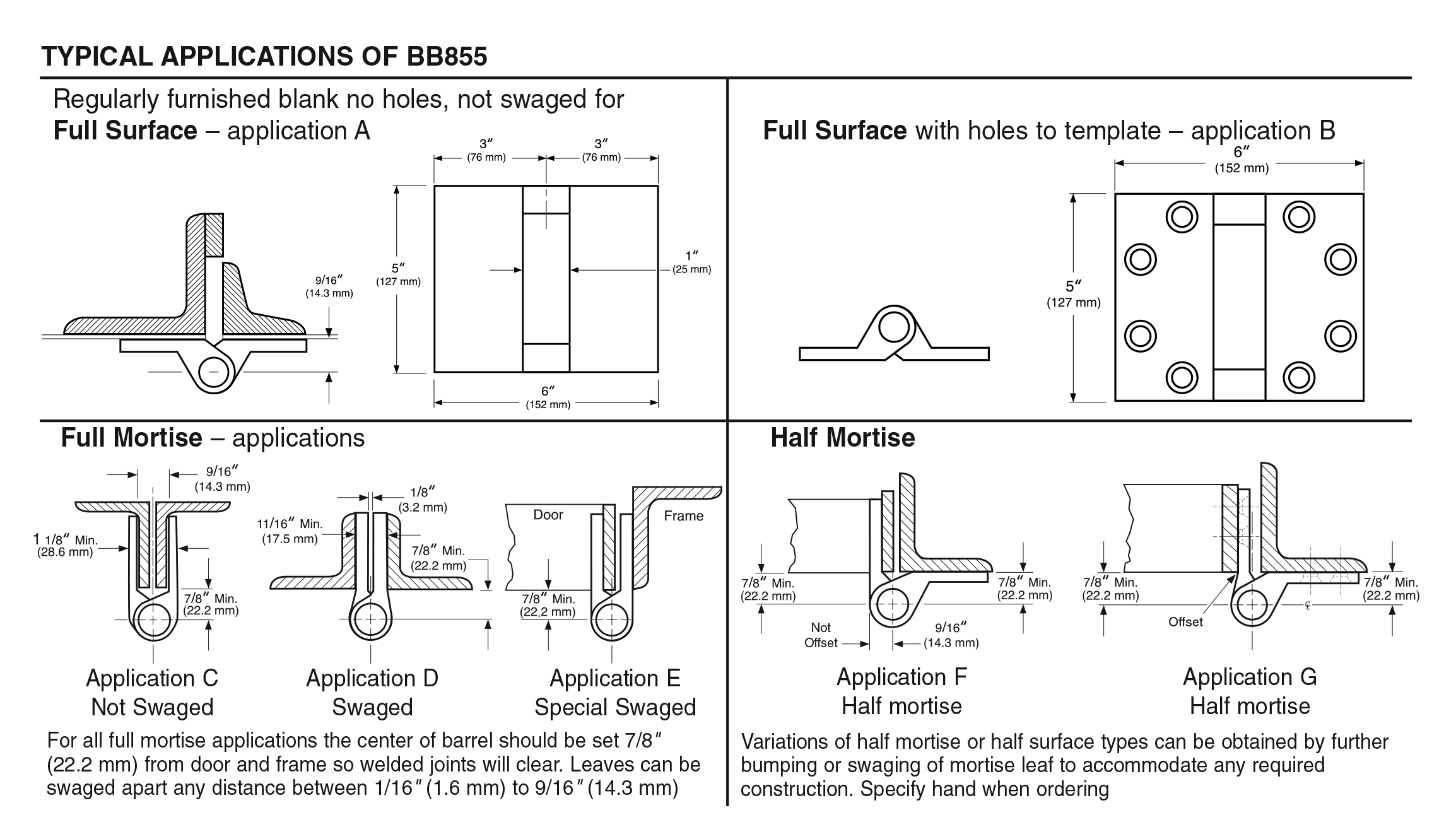 Stanley BB855-B-H-USP Full Surface Double Weight Concealed Ball Bearing ...