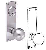 Falcon M-Series Mortise Knob Escutcheon Lock Single Keyed